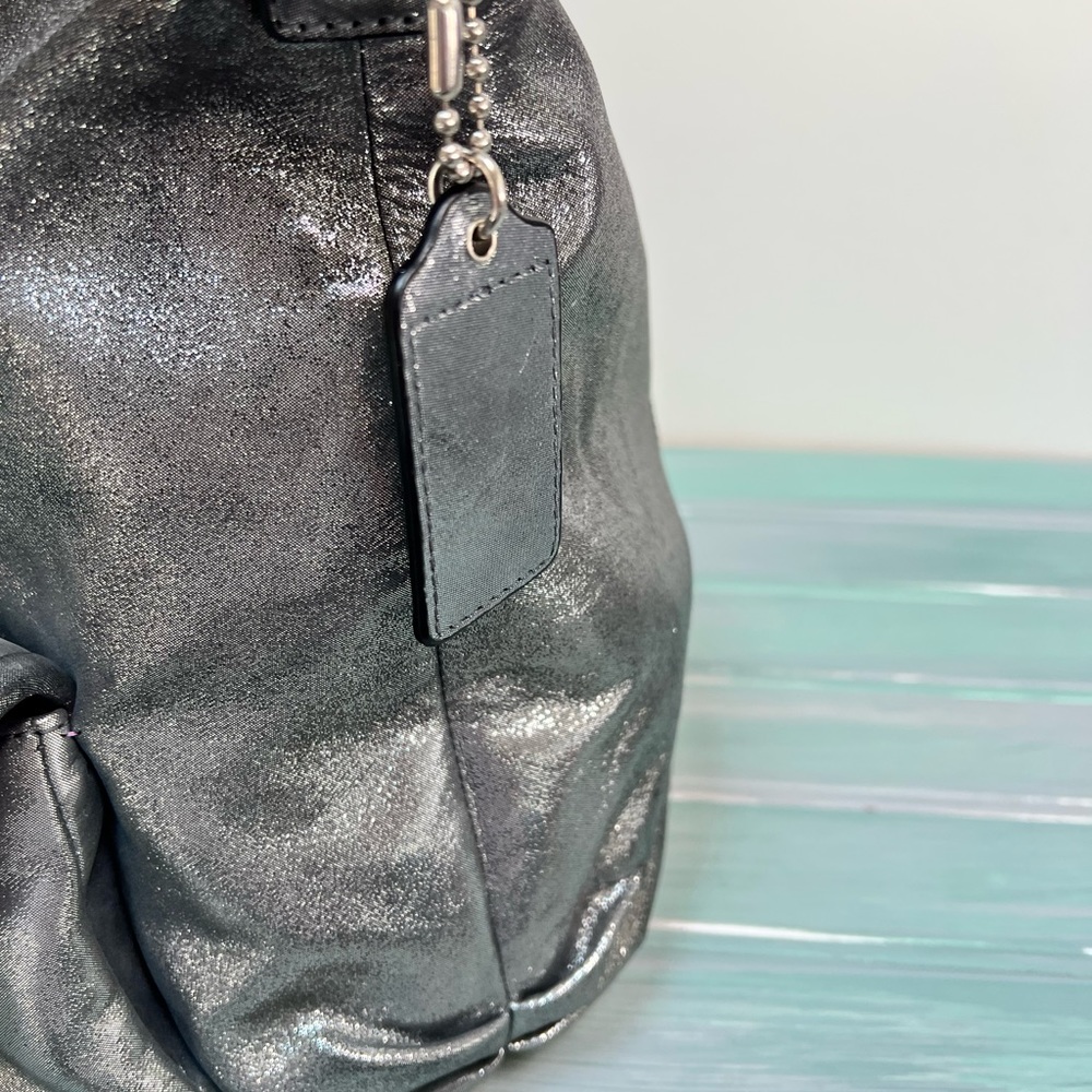 Coach Silver Metallic Poppy Crossbody Bag - Gem
